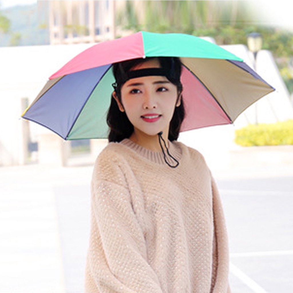 Dual Use Hat Umbrella Foldable Light Children Anti-Sun Adjustable ...