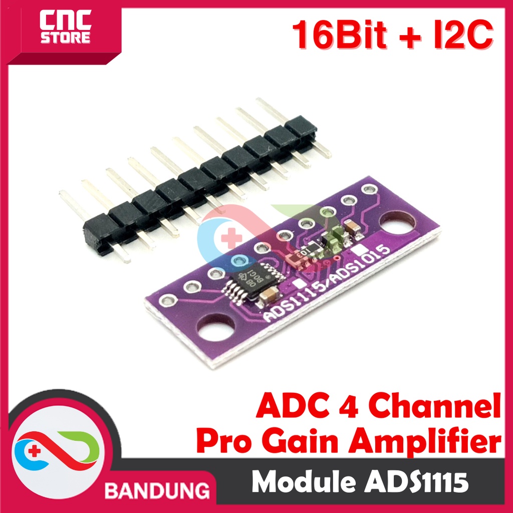 Module 16BIT I2C ADS1115 ADC 4 CHANNEL WITH PRO GAIN ARDUINO AMPLIFIER ...