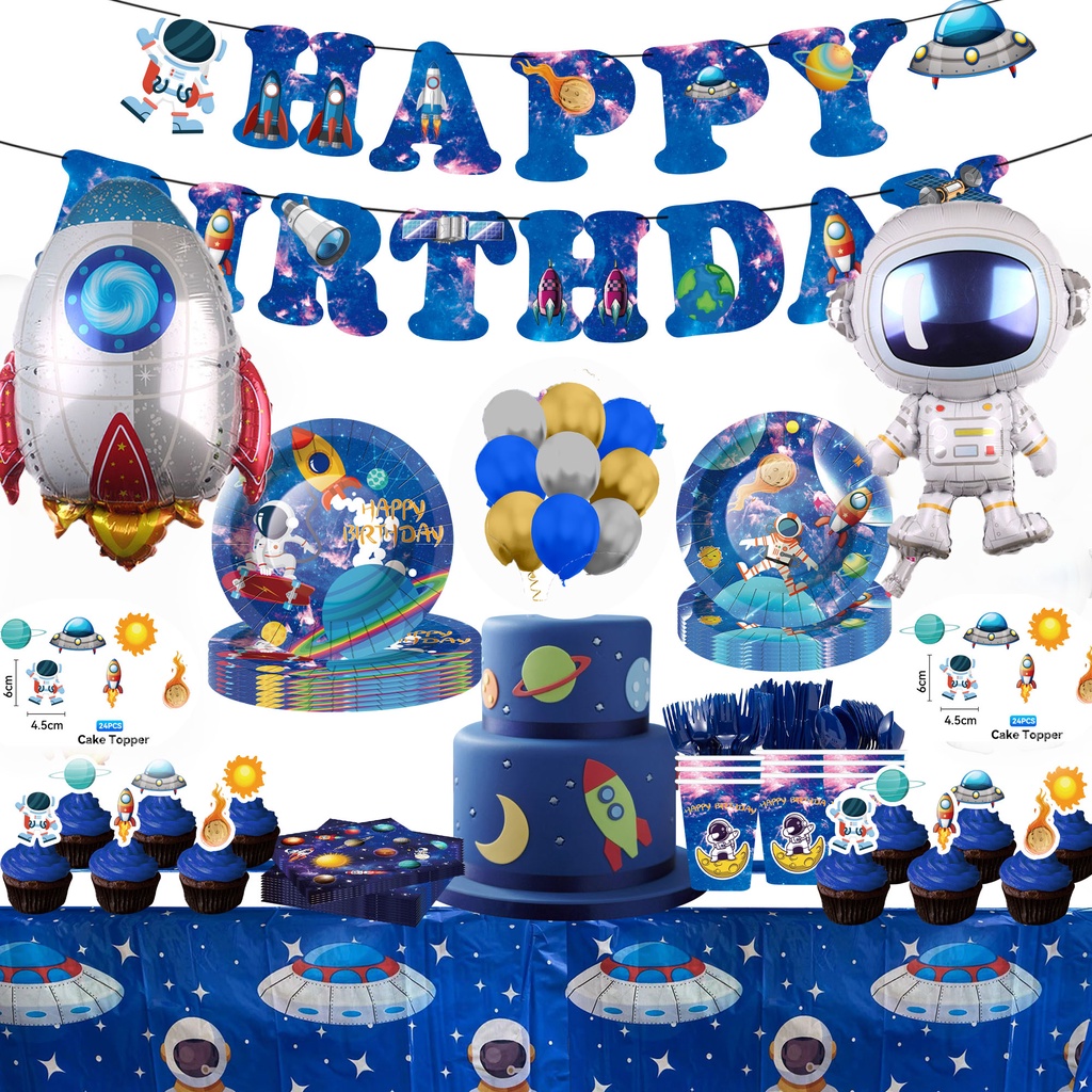 Outer Space Themed Birthday Party Decorations Astronaut Universe Planet ...