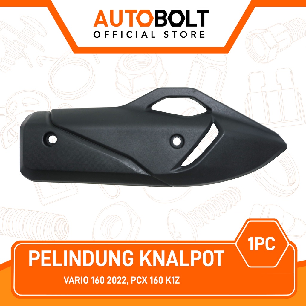 HITAM Plain Black Exhaust Cover Model Vario 160 New LED / PCX 160 K1Z ...