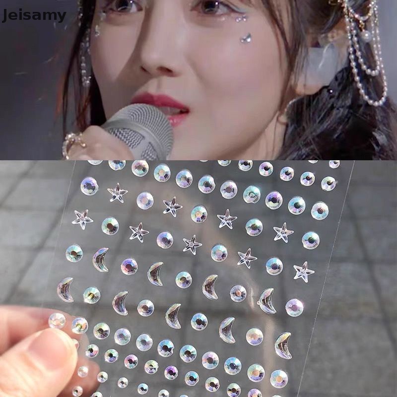 [Jei] Butterfly Moon Star Face Stickers Face Makeup Crystal Jewel ...