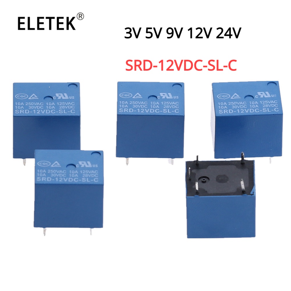 5Pcs Mini Module SRD-12VDC-SL-C DC 3V 5V 9V 12V 24V SPDT 5 Pin 4Pin ...