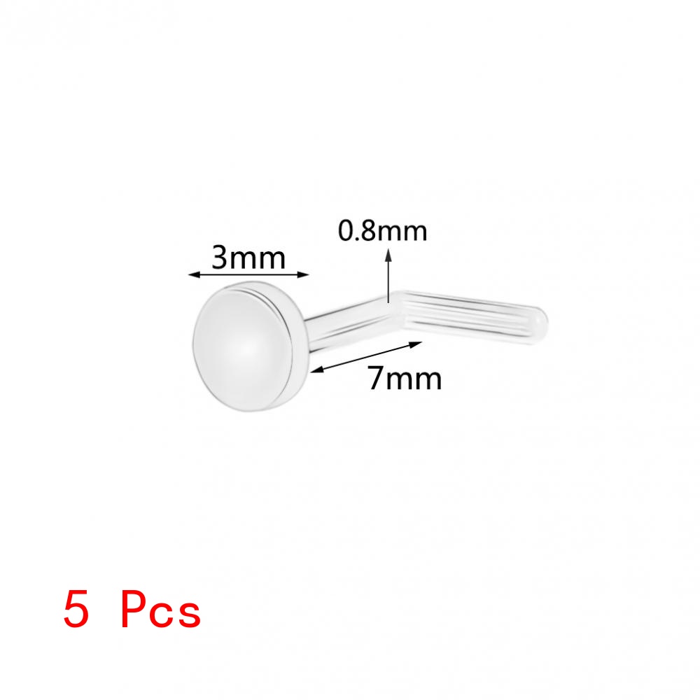 1-5Pcs Clear Acrylic Nose Septum Piercing Invisible Lip Stud Navel Ring ...