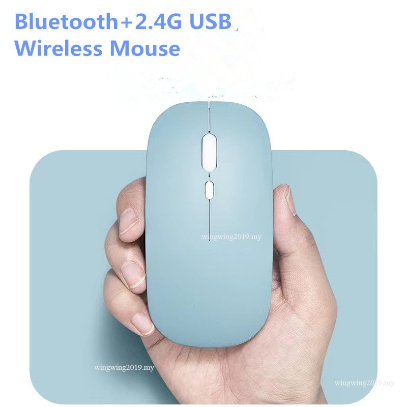 Rechargeable Wireless Bluetooth Mouse 2.4G USB Mice For Android Windows ...