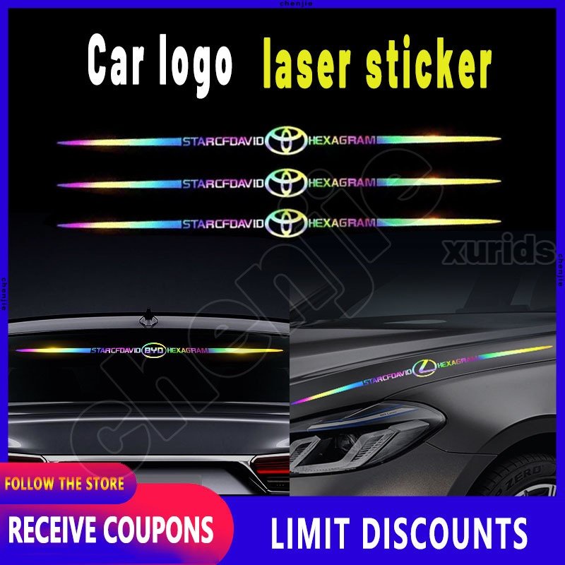 high quality for Toyota Laser Reflective Car motorcycle Logo Stickers ...