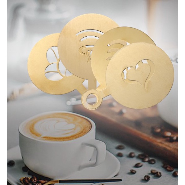 Stainless Steel Coffee Stencil Latte Cappuccino Decorating Stencils ...
