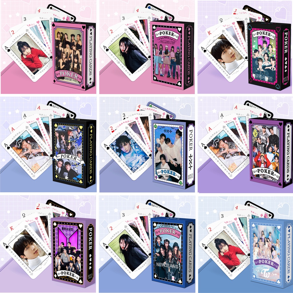 60pcs/box BP BT-S TWICE Poker Card STRAY KIDS TX-T Kpop Playing Cards | Shopee Philippines