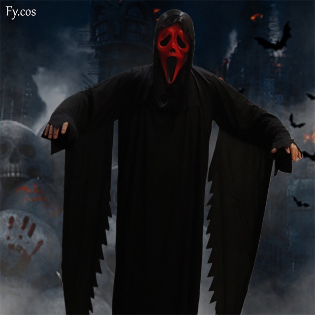 Ghostface Scream Mask for Men Movie Horror Killer Suit Scary Demon ...