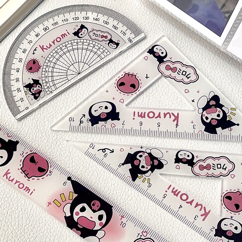 4pcs Set Acrylic Ruler Set Kuromi Pochacco Cute Cartoon Ruler Set Drafting Set 15 Cm Ruler Set ...