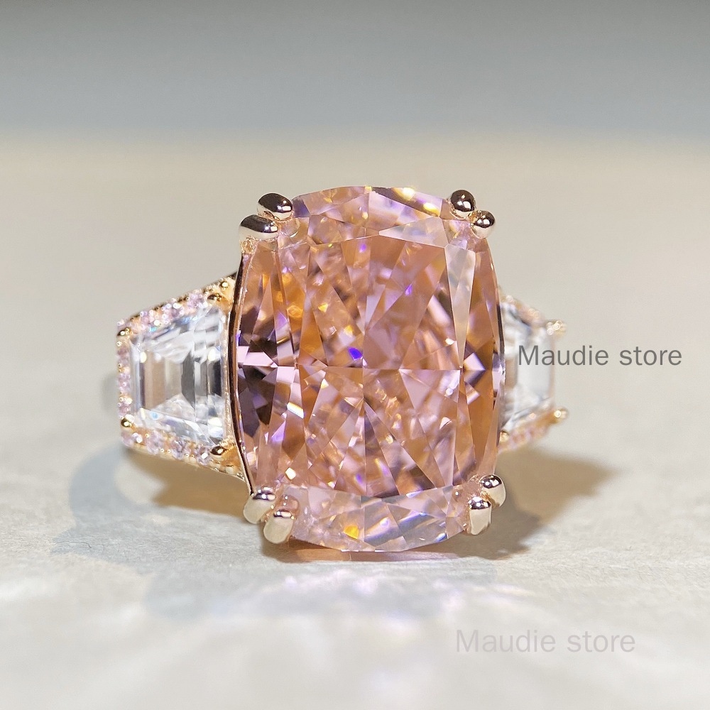 12*16mm Super Luxury Sparkly 100% S925 Ring Morgan Pink Top Quality ...