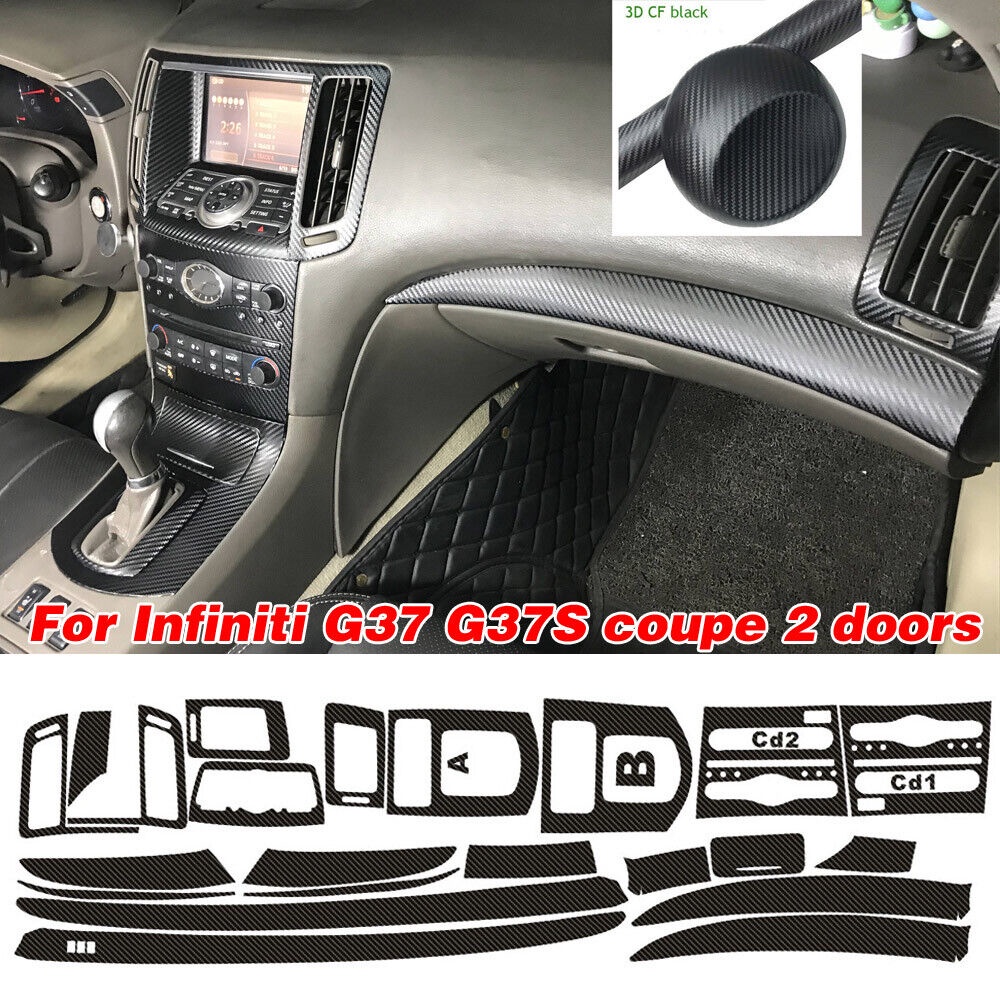 For Infiniti G37 coupe 2 doors 3D Carbon Fiber Pattern Interior DIY ...