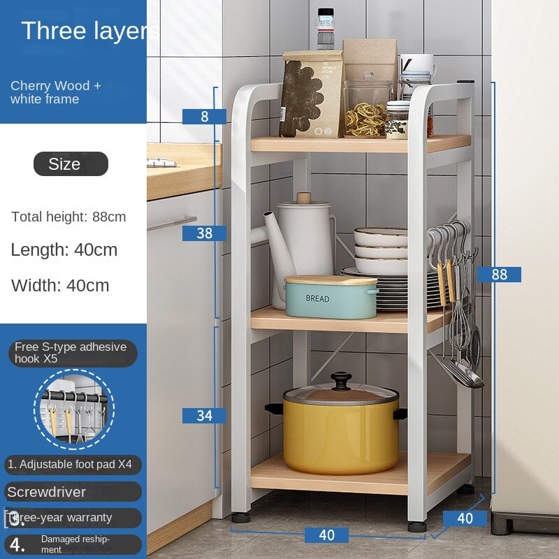Multi-tiered Freestanding Kitchen Storage Rack with Gap Organizer for ...