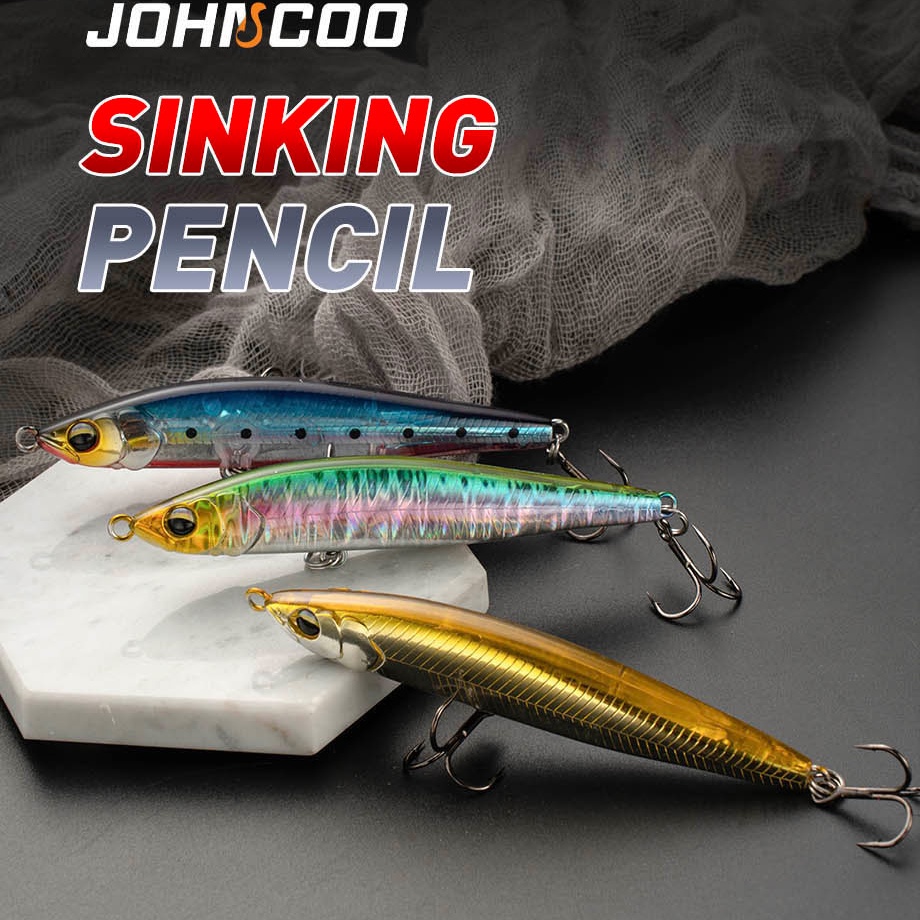 Fishing Lure 95mm 105mm Sinking Pencil Bait with anti-Corrosion hooks ...