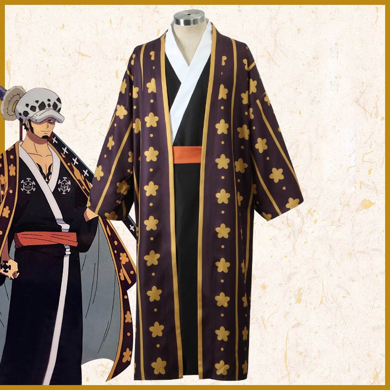 One Piece Trafalgar Law/Trafalgar D Water Law Cosplay Costume Kimono ...