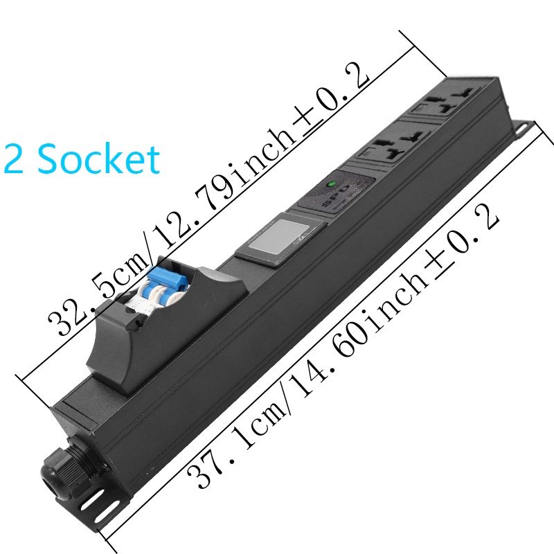 Distribution unit PDU power strip 16A universal hole, digital display of voltage, current, and ...