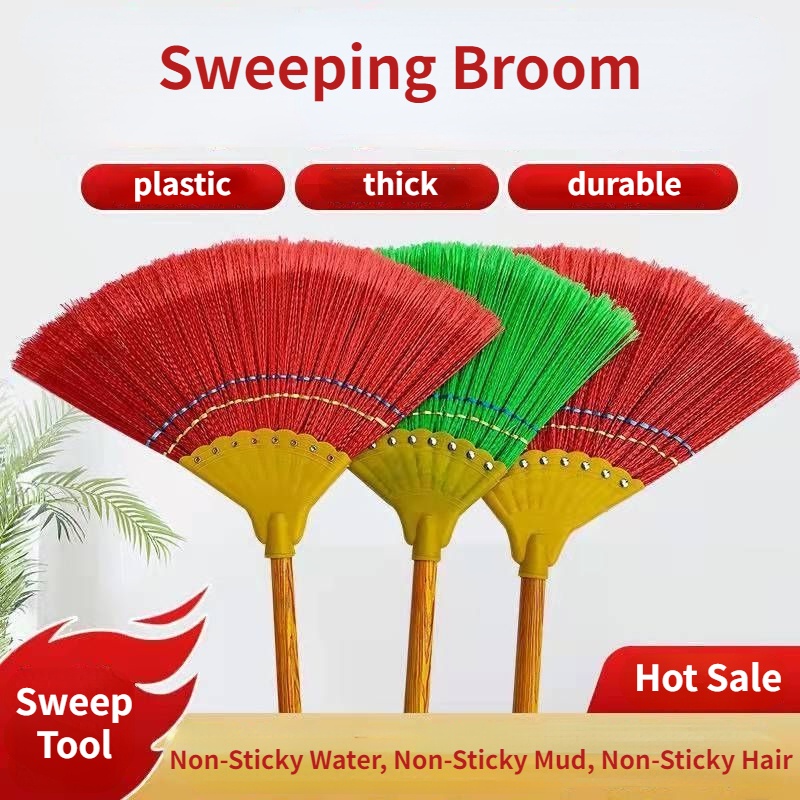 Single Corrugated Silk Broom Sweeping Broom Home Indoor Outdoor Brooms ...