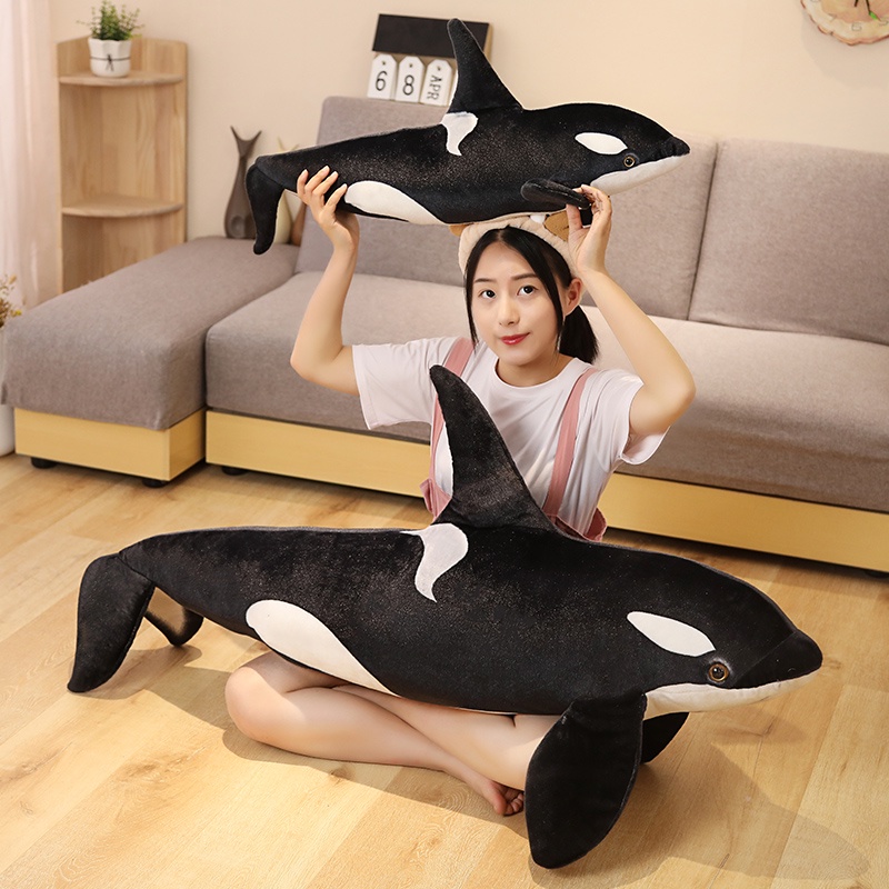 50CM Simulation Killer Whale Plush Toys Stuffed Orcinus Orca Fish Doll ...
