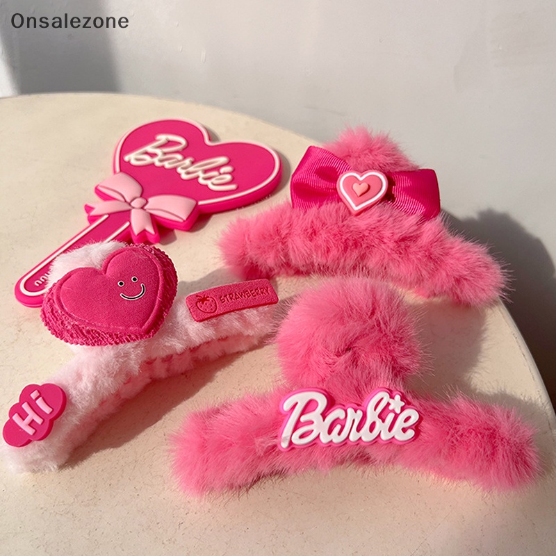 ONPH Plush Claw Clip Heart Smiling Face Barbie Letter Shark Clip Lovely ...