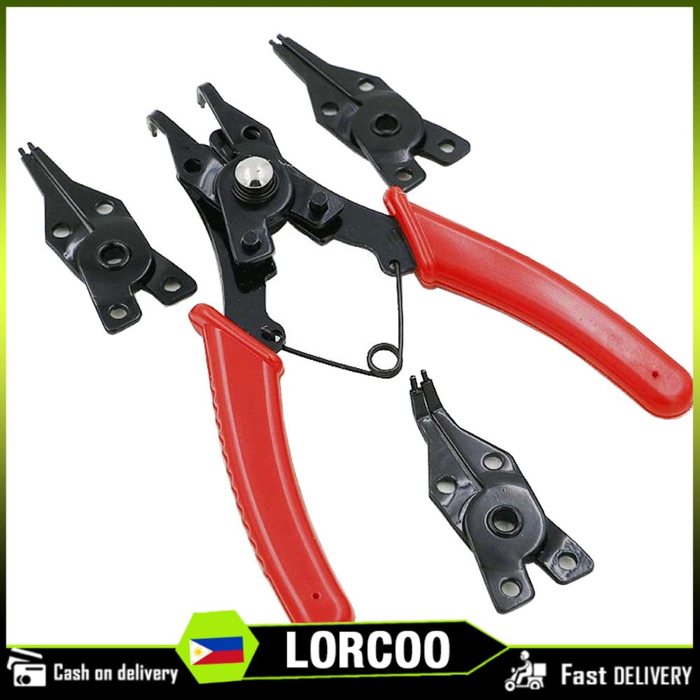 7 Inch 4 In 1 Internal External Curved Straight Pliers Retaining Clips ...