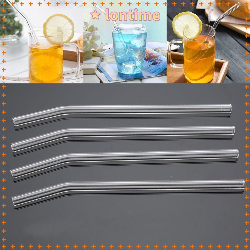 4pcs Straight Bend Drinking Straw Reusable Pyrex Glass Shopee Philippines