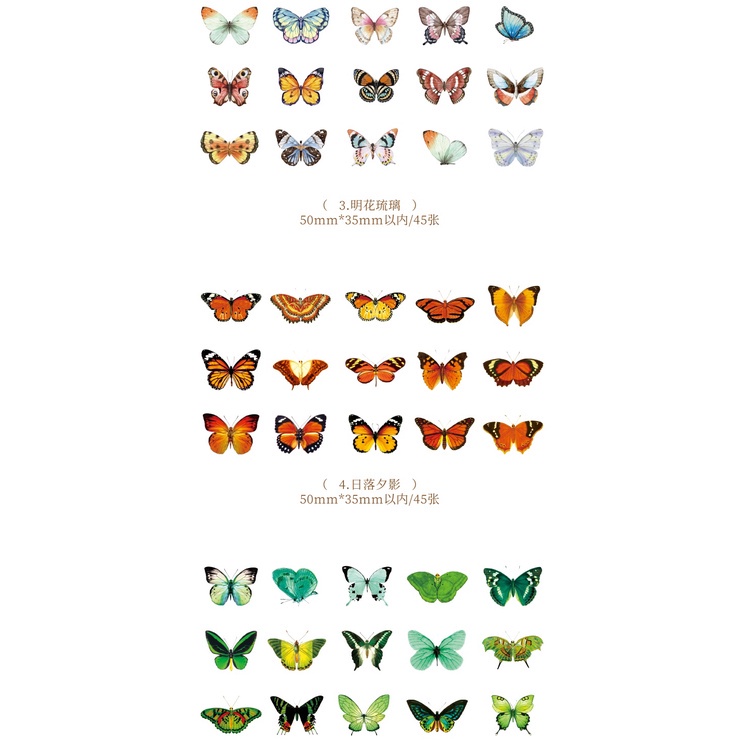 ENWEI 45 Pcs [Butterfly Shadow Specimen Series] Vintage Journal ...