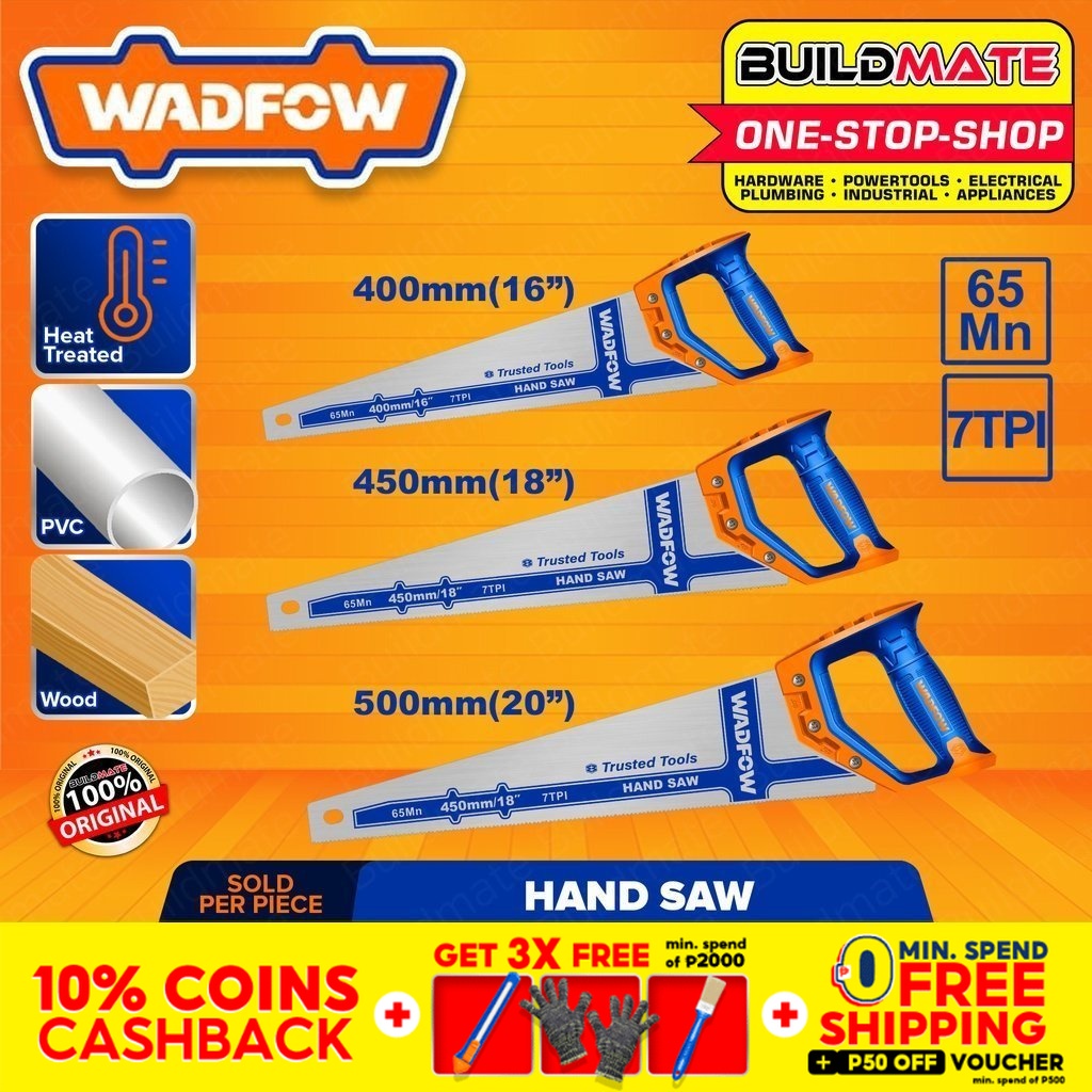 BUILDMATE Wadfow Hand Saw 7TPI 0.9MM 16" 18" 20" 22" Inch with Teeth ...