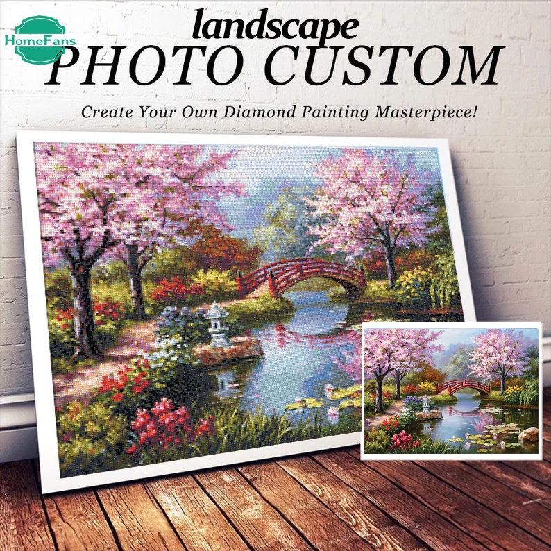 【HF Customize】Landscape 5D DIY Photo Custom Diamond Painting Scenery ...