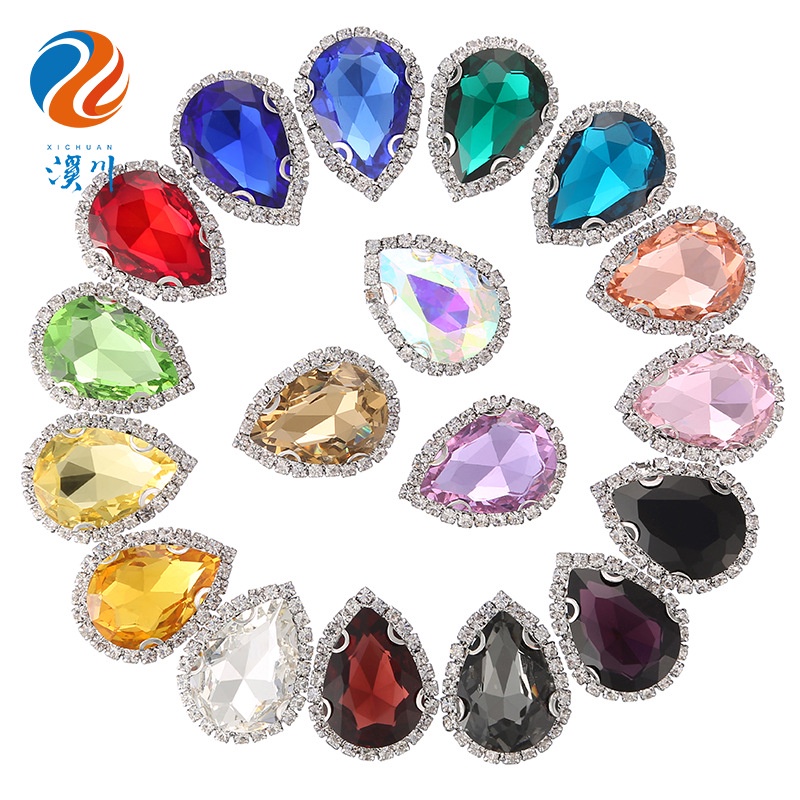18*25mm 10pcs Water Drop Claw Rhinestones Crystal Buckle Claw ...