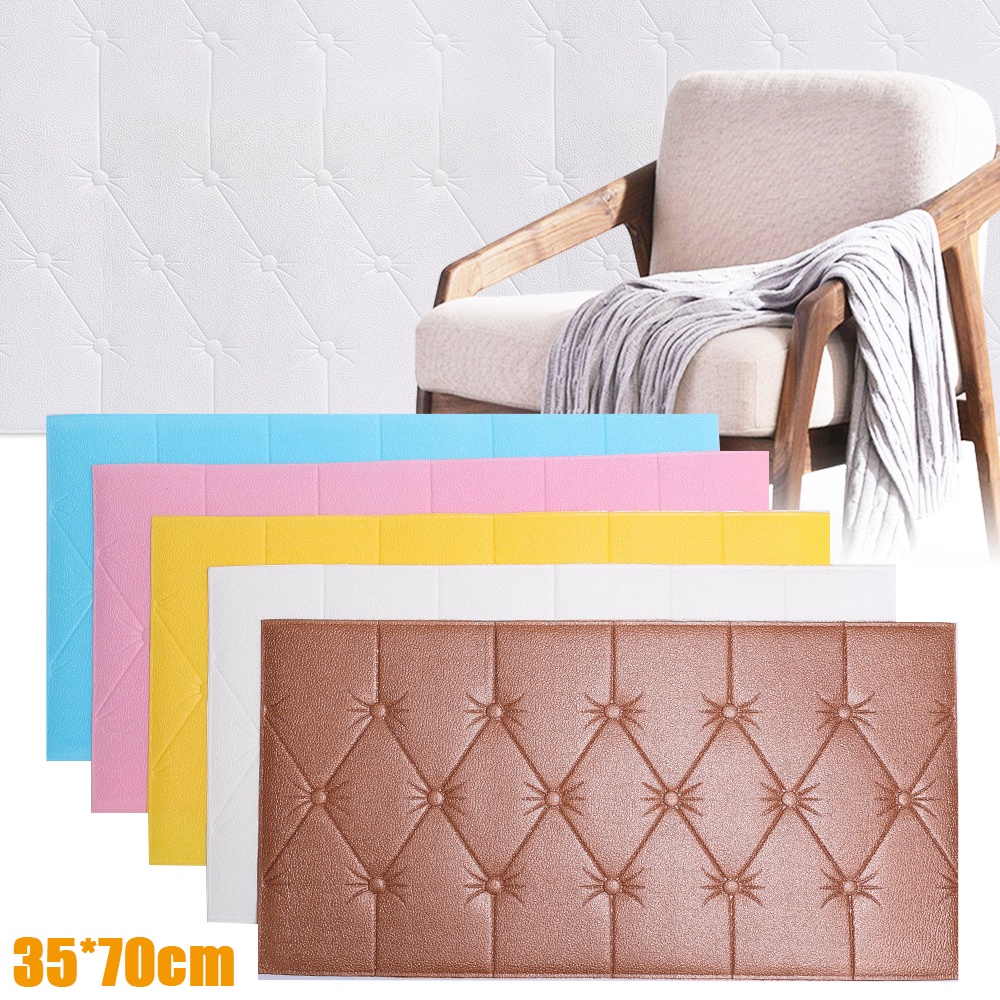 3D Wall Soft Stickers/Self-adhesive Thicken Wallpaper/Tatami Anti ...