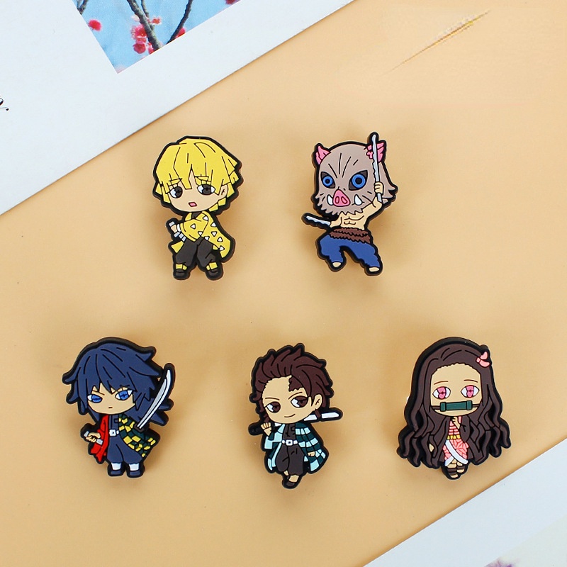 Cute Tanjiro Nezuko Jibbitz Demon Slayer Jibits Croc Charm Zenitsu ...