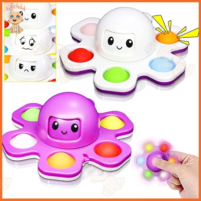 Keychild Squid Game Pop It Fidget Toy Face-changing Octopus Fingertip ...