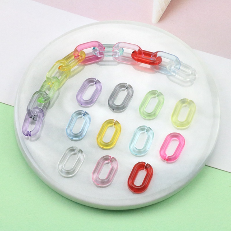 9 * 15mm Acrylic Transparent Color Chain Buckle U-Shaped Small Open ...