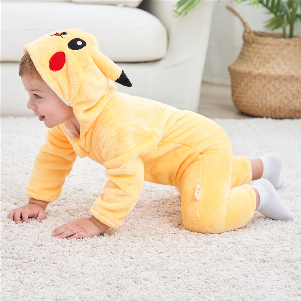 Baju Baby Kawaii Romper Infant One Piece Pikachu Dinosaur Cartoon ...