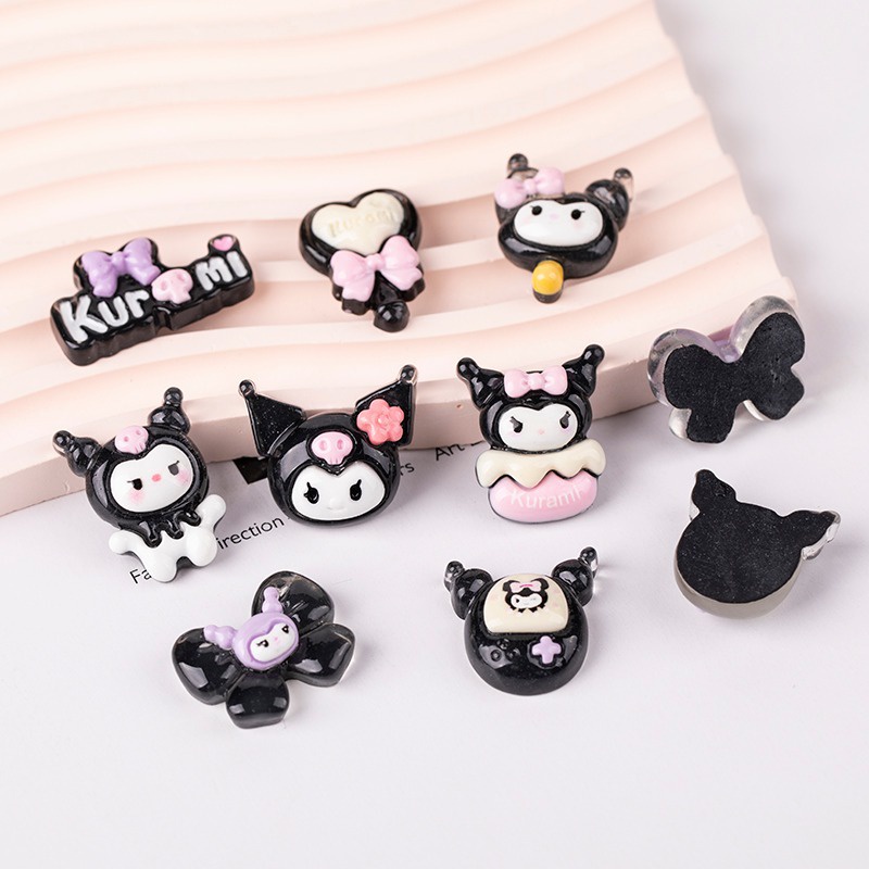 Black Kuromi Sticker 3D Charms Cartoon Mobile Phone Stickers DIY Cup ...