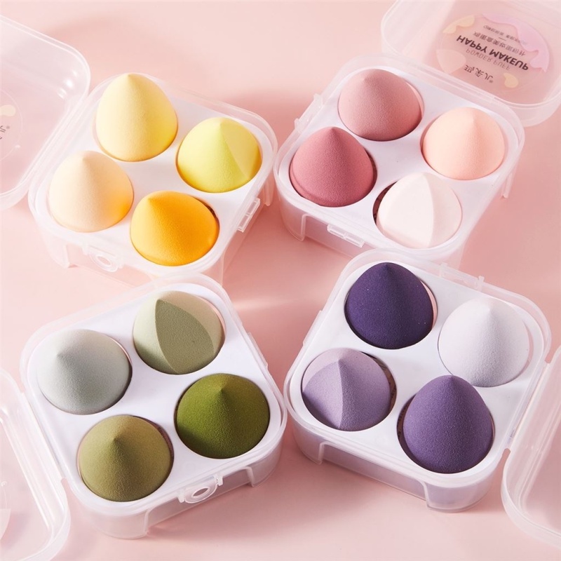 4Pcs/box Colorful Makeup Sponge Applicators Gentle Soft Cosmetic Sponge ...