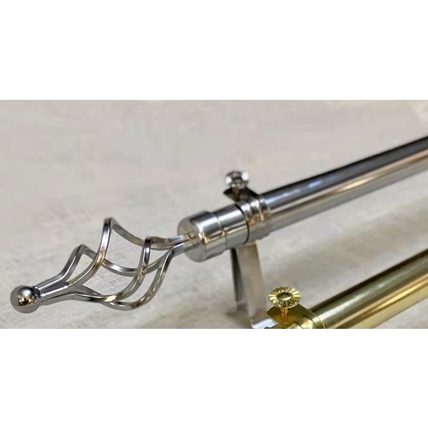 Extendable Metal Spiral Curtain Rod Set with Complete Accessories ...