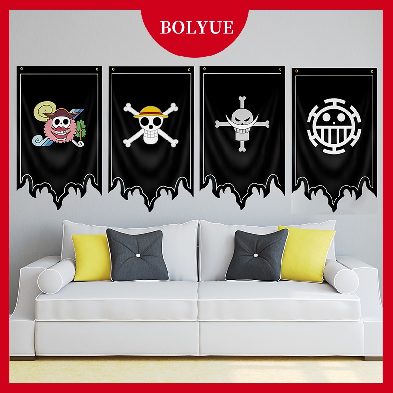 One Piece Luffy Hanging Flag Wall Decoration Flag Animation Hanging ...