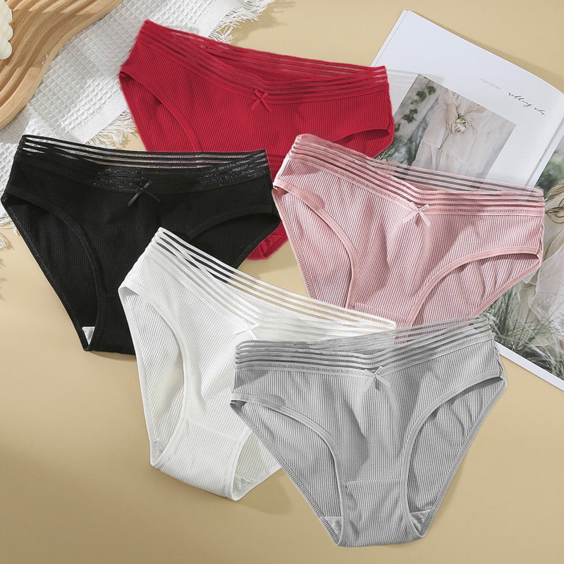 AMVI Panty Plus Size for Women Cotton Sexy Panties Mesh Briefs Set Female Sexy Lingerie Stripe ...