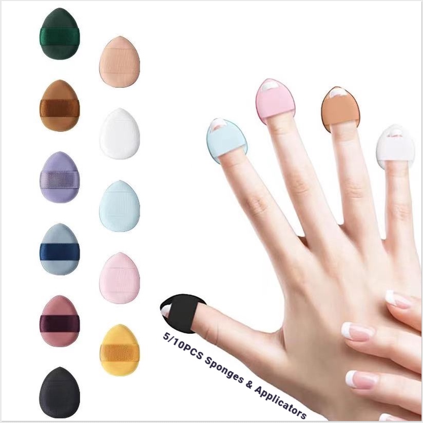Hot 5/10PCS face styling tools portable mini powder puff finger powder ...