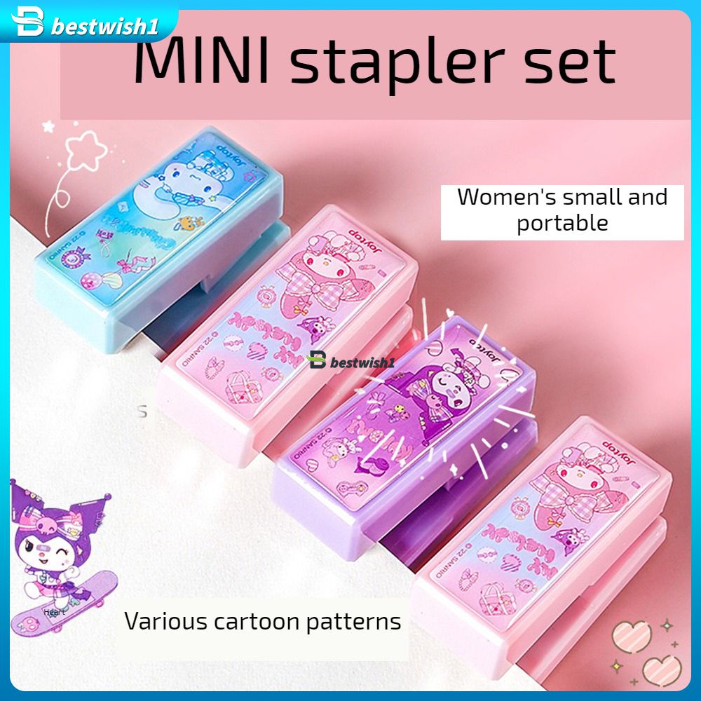 Sanrio Kuromi Melody Cinnamoroll Cute Mini Small Stapler And Staples Set Office Portable ...