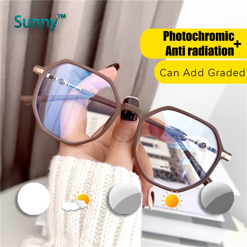 Photochromic Anti Radiation Computer Eyeglasses With Graded For Women ...