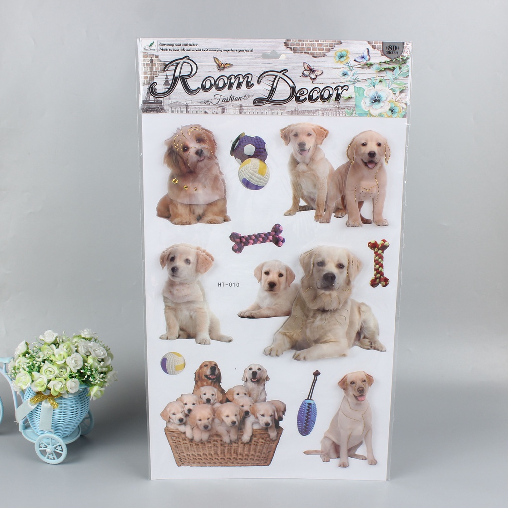 3D wallpaper Corgi/Demu 3D Dog Wall Sticker | Shopee Philippines