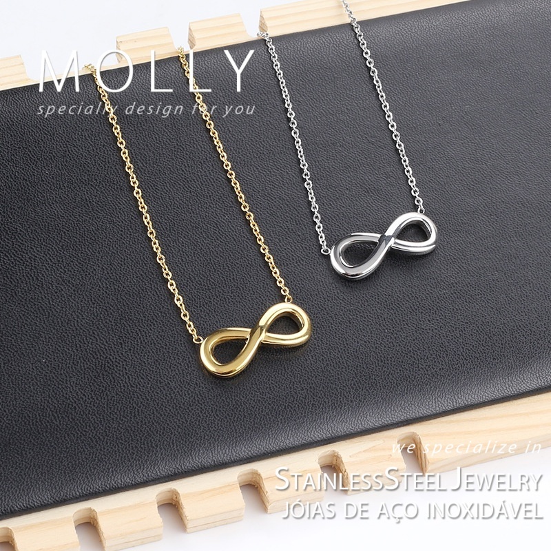 Stainless Steel Infinity Figure Eight Necklace for Women Non Tarnish ...