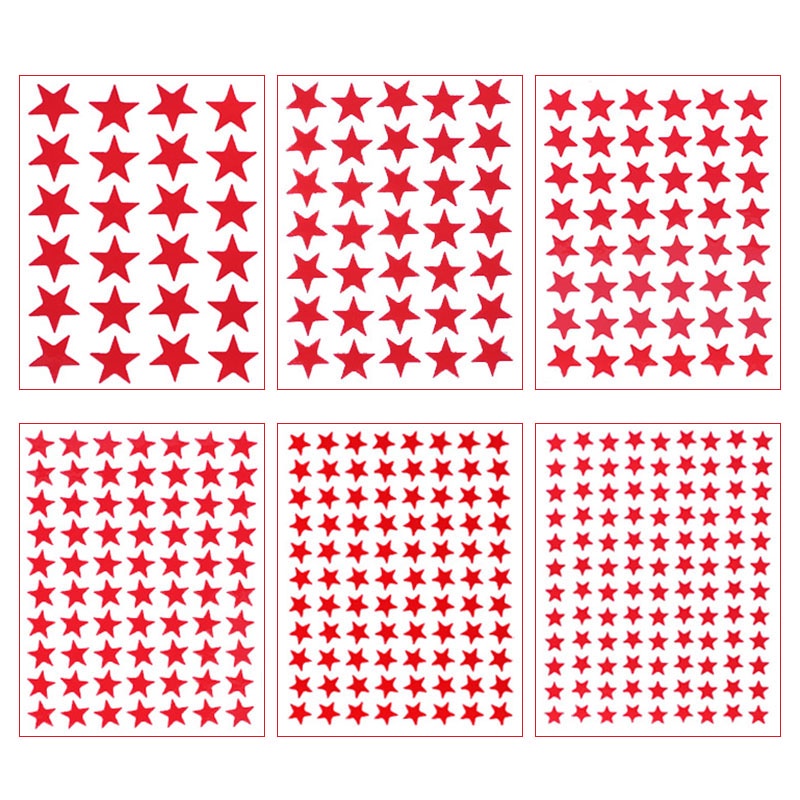 10sheets/bag Red Star Sticker Stamping Five Pointed Star Sticker ...