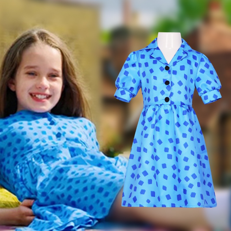 Matilda cosplay Costume Children Blue Dress Musical Hortensia Matilda ...