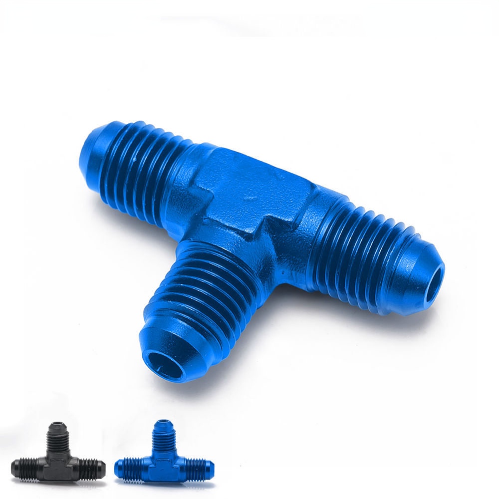 AN3 Aluminum Flare Tee Fitting Junction Coupler Adapter Fit Oil / Turbo ...