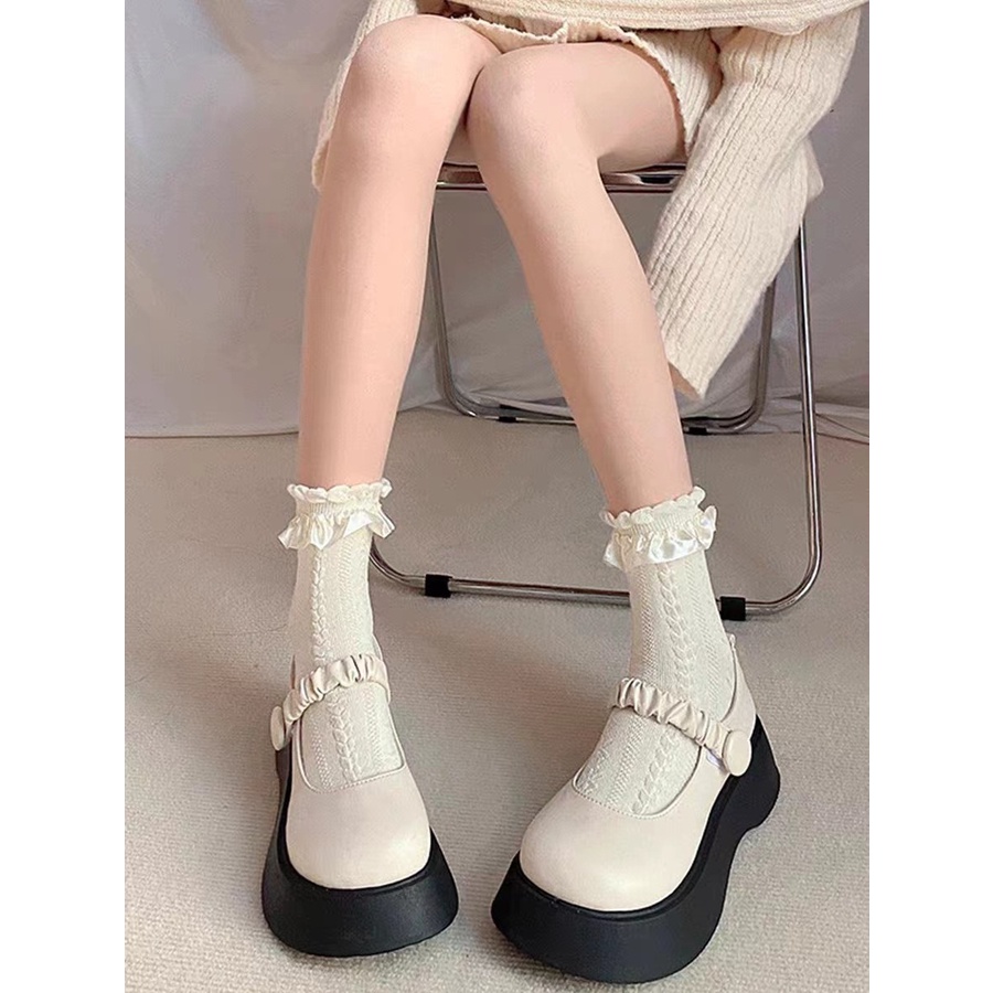 Spring Summer Thin White Lace Mid-Tube Socks Princess Socks Female ...