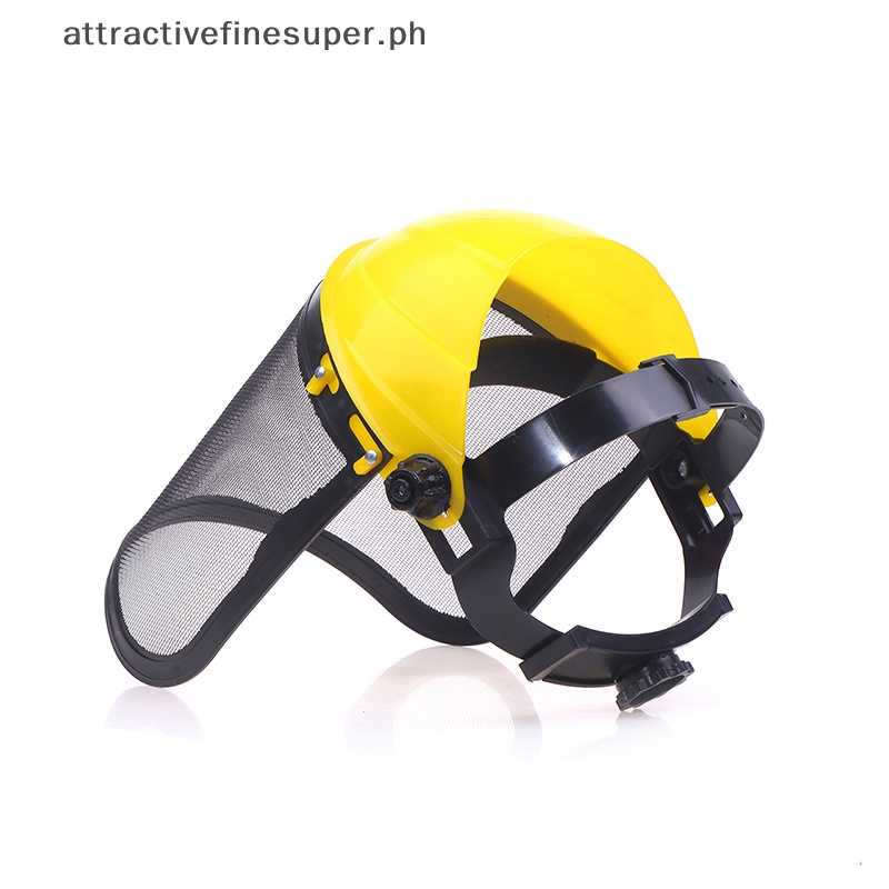 ASPH Garden Grass Trimmer Safety Helmet Hat with Full Face Mesh ...