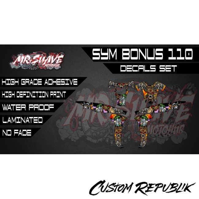 SYM Bonus 110 Decals Set (Joker) | Shopee Philippines