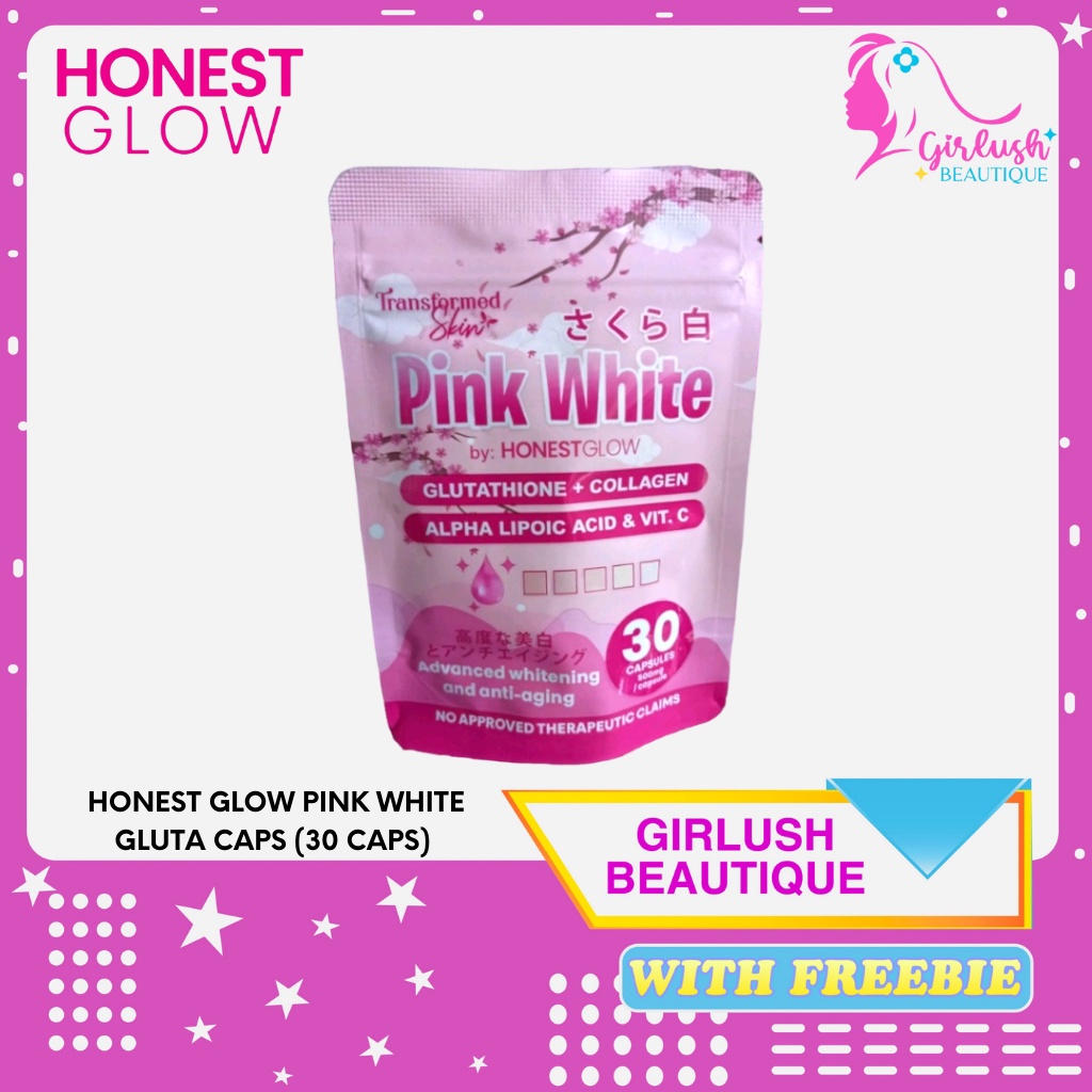 Honest Glow Pink White Glutathione + Collagen Capsule | Shopee Philippines